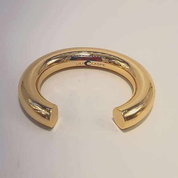 Lili Claspe | Jewelry | Large Sloane Hollow Cuff Bracelet 4k Gold Plated New | Poshmark